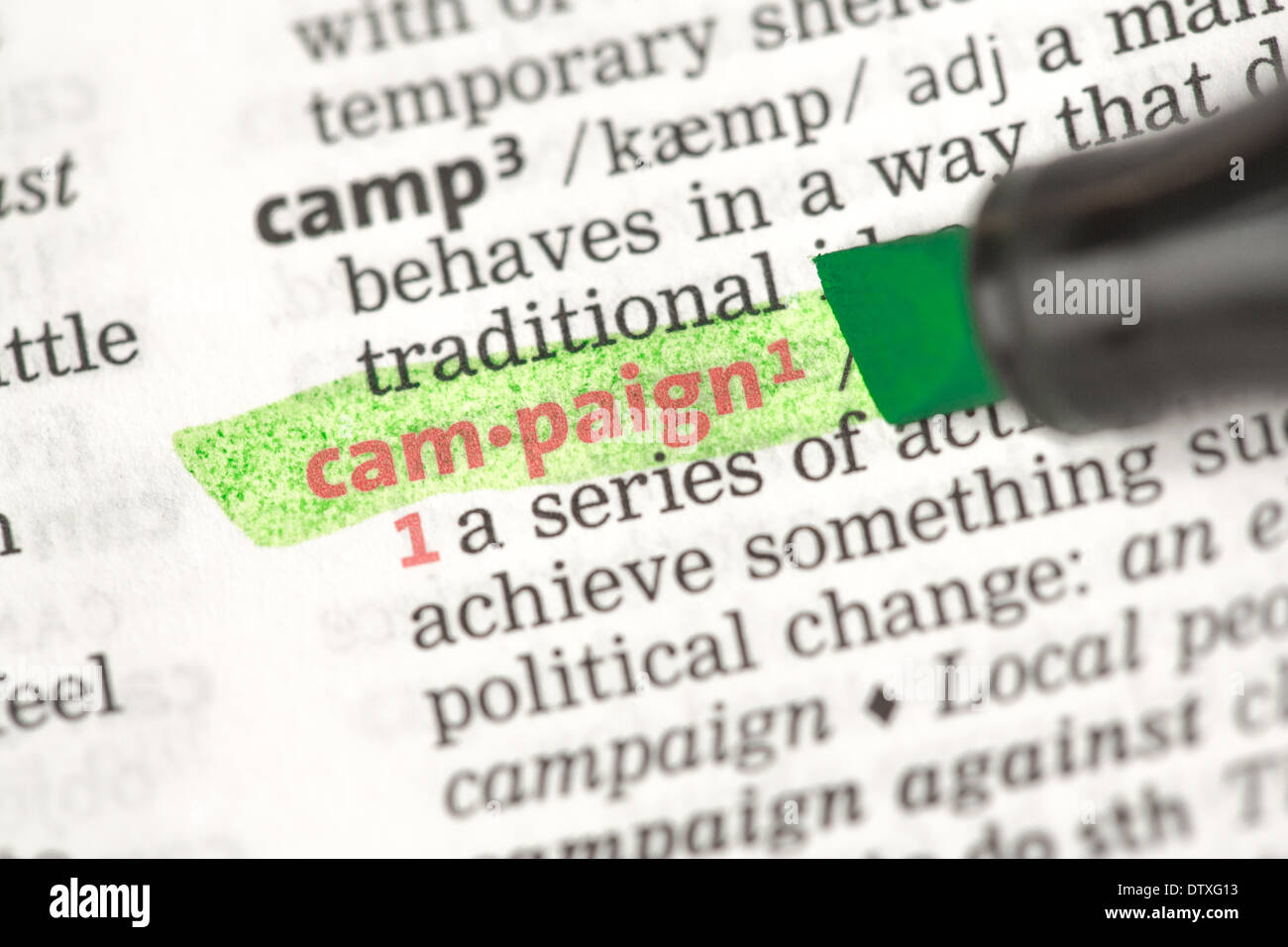 Campaign definition highlighted in green Stock Photo - Alamy Campaign definition highlighted in green Stock Photo - Alamy