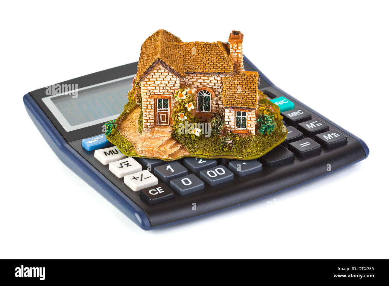 Calculator and house Stock Photo - Alamy