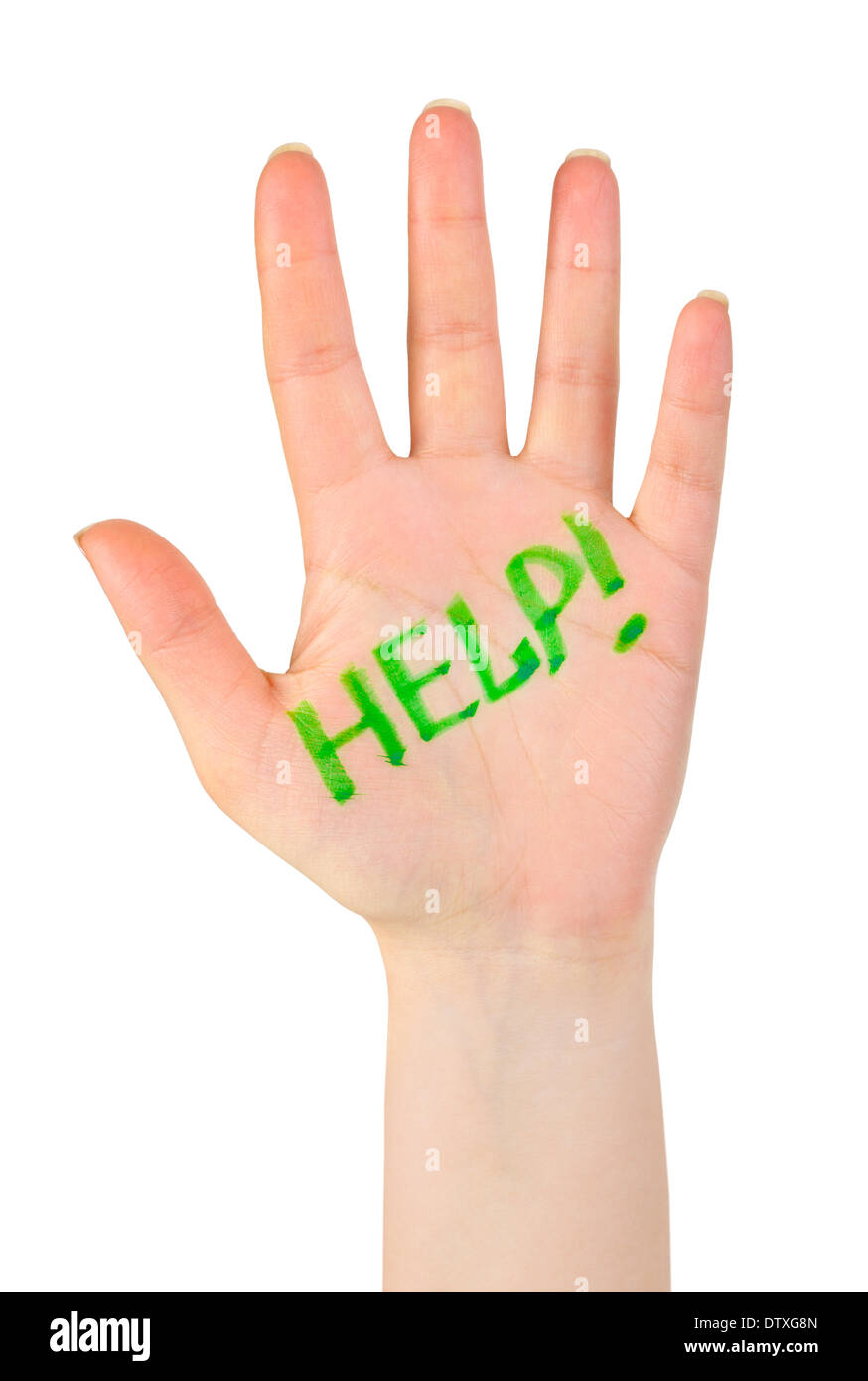 Hand and word Help Stock Photo - Alamy