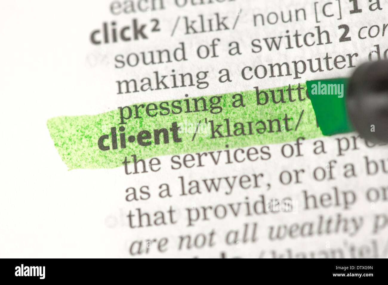 Client definition highlighted in green Stock Photo - Alamy Client definition highlighted in green Stock Photo - Alamy