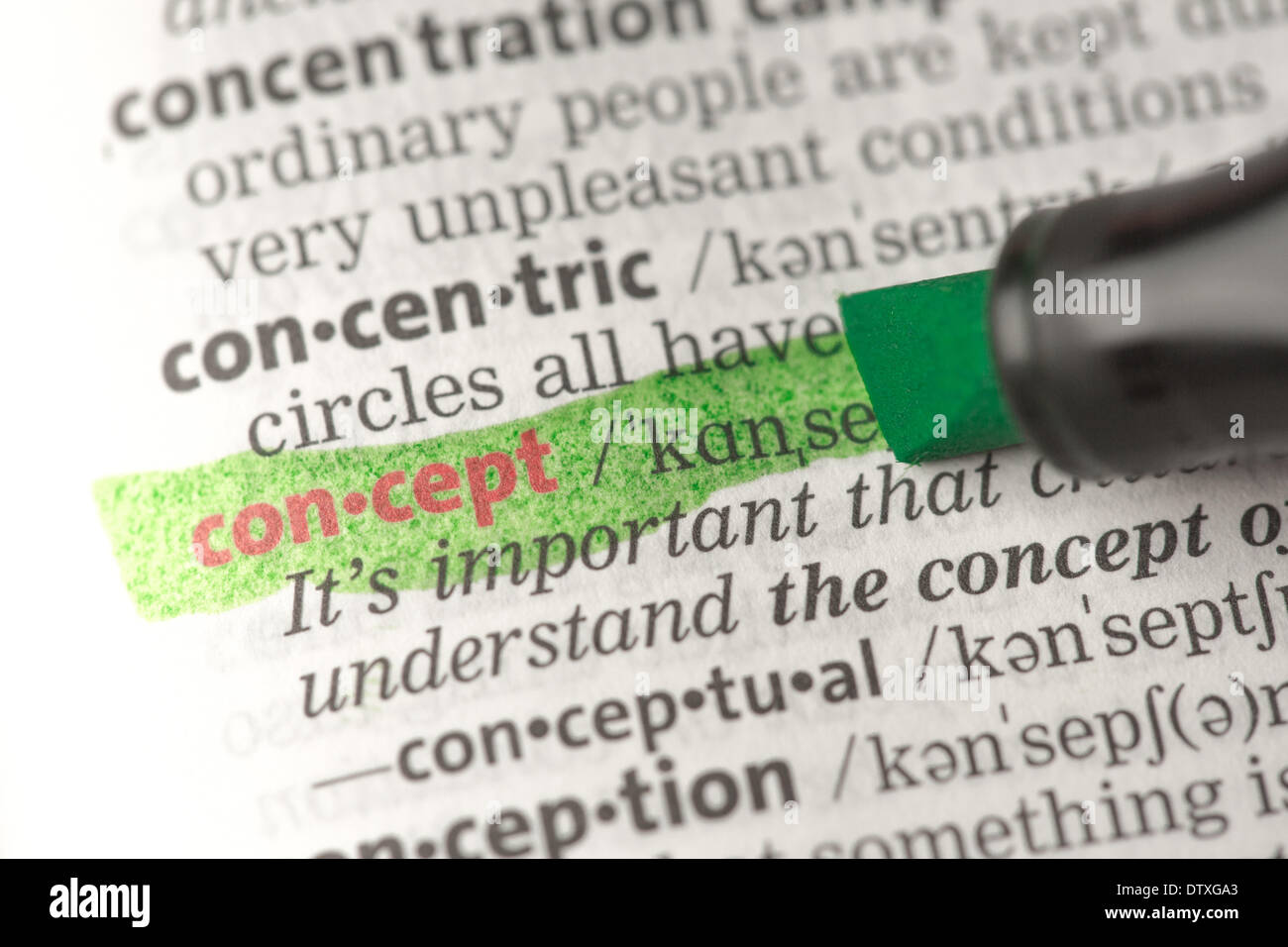 Concept definition highlighted in green Stock Photo - Alamy