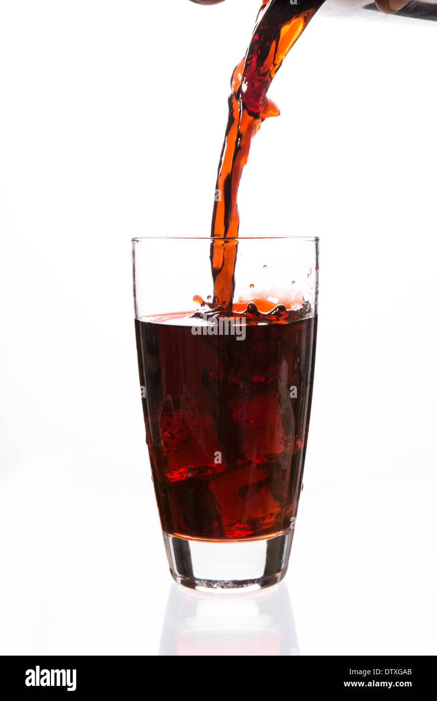 Soda being poured in a glass Stock Photo - Alamy