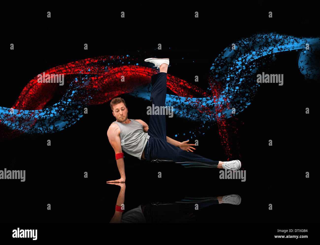 Break dancer mid spin Stock Photo - Alamy