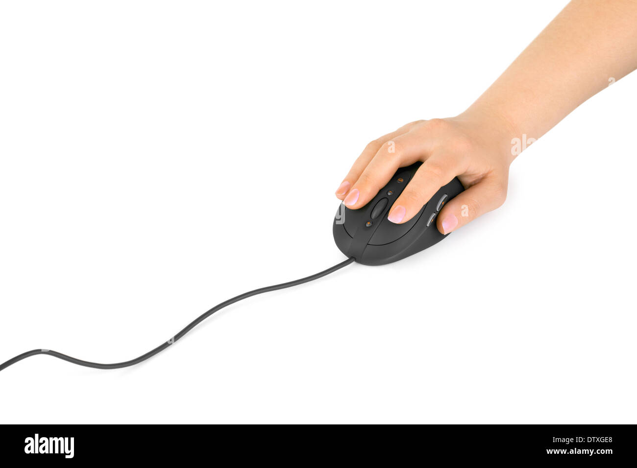 Hand and computer mouse Stock Photo - Alamy