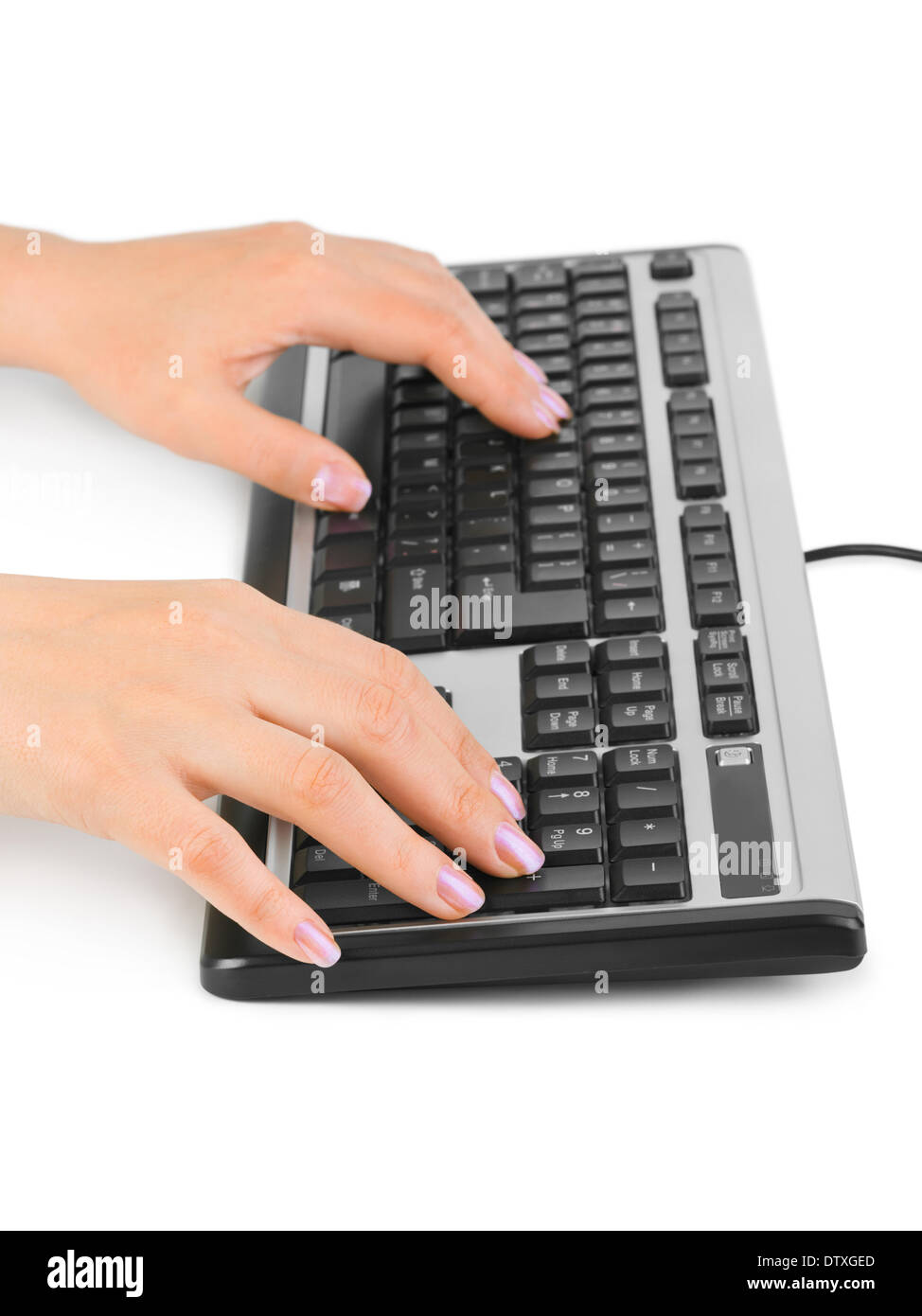 Data entry hands Cut Out Stock Images & Pictures - Alamy