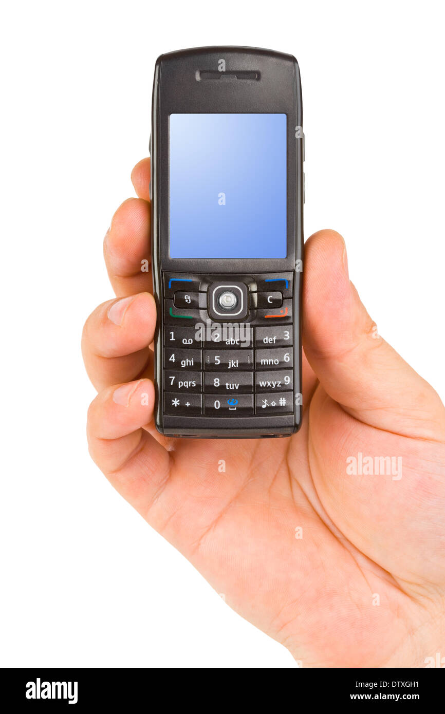 Hand with mobile phone Stock Photo - Alamy