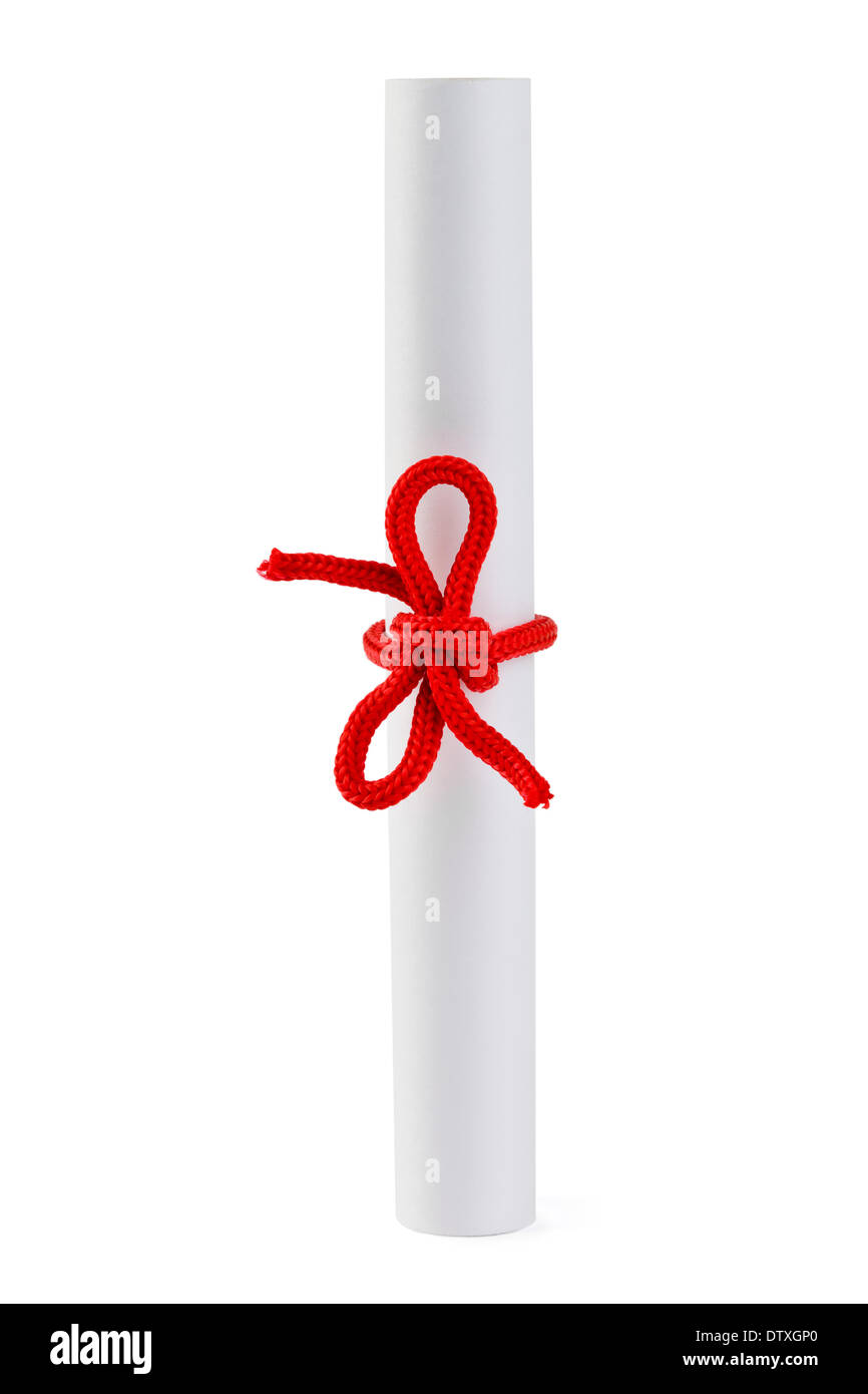 Paper scroll and bow Stock Photo - Alamy