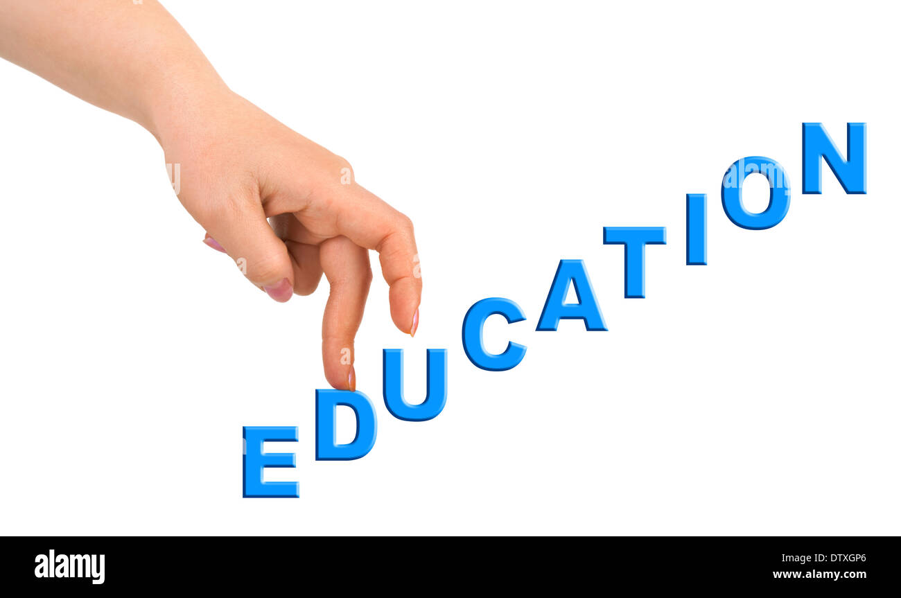 Hand and stairs Education Stock Photo - Alamy
