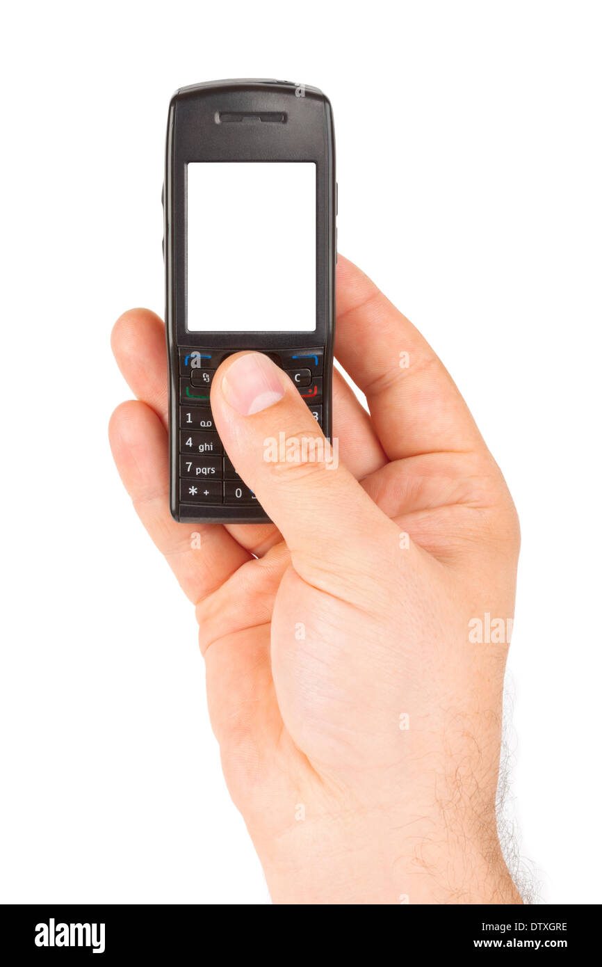 Hand with mobile phone Stock Photo - Alamy