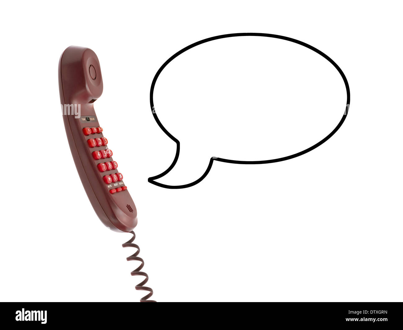Telephone receiver and speech bubble Stock Photo - Alamy