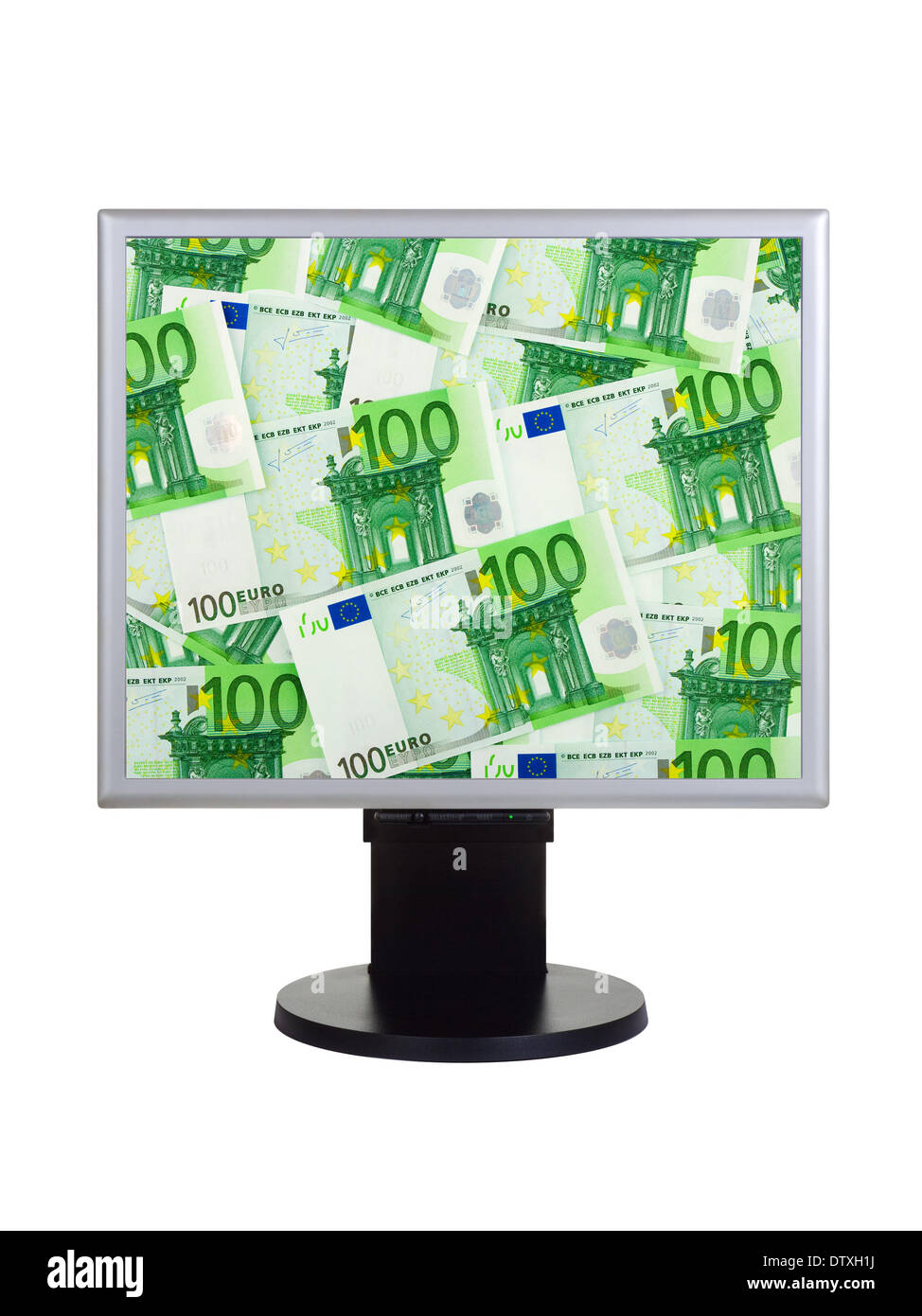 Computer monitor with money Stock Photo - Alamy