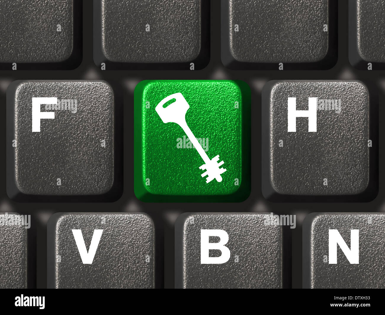 Computer keyboard with security button Stock Photo - Alamy