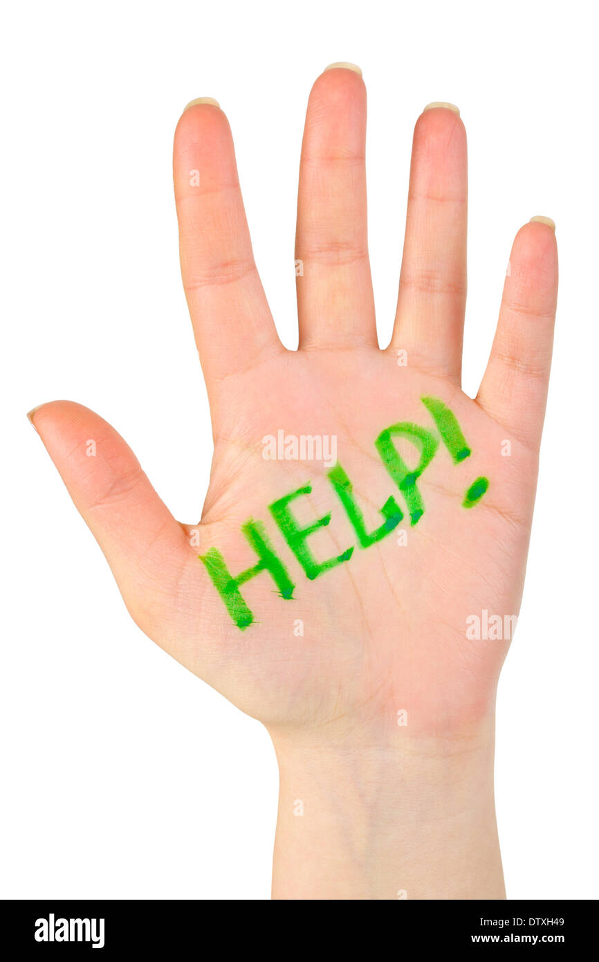 Hand and word Help Stock Photo - Alamy