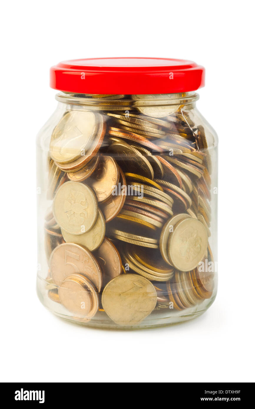 Money coin in glass Cut Out Stock Images & Pictures - Alamy