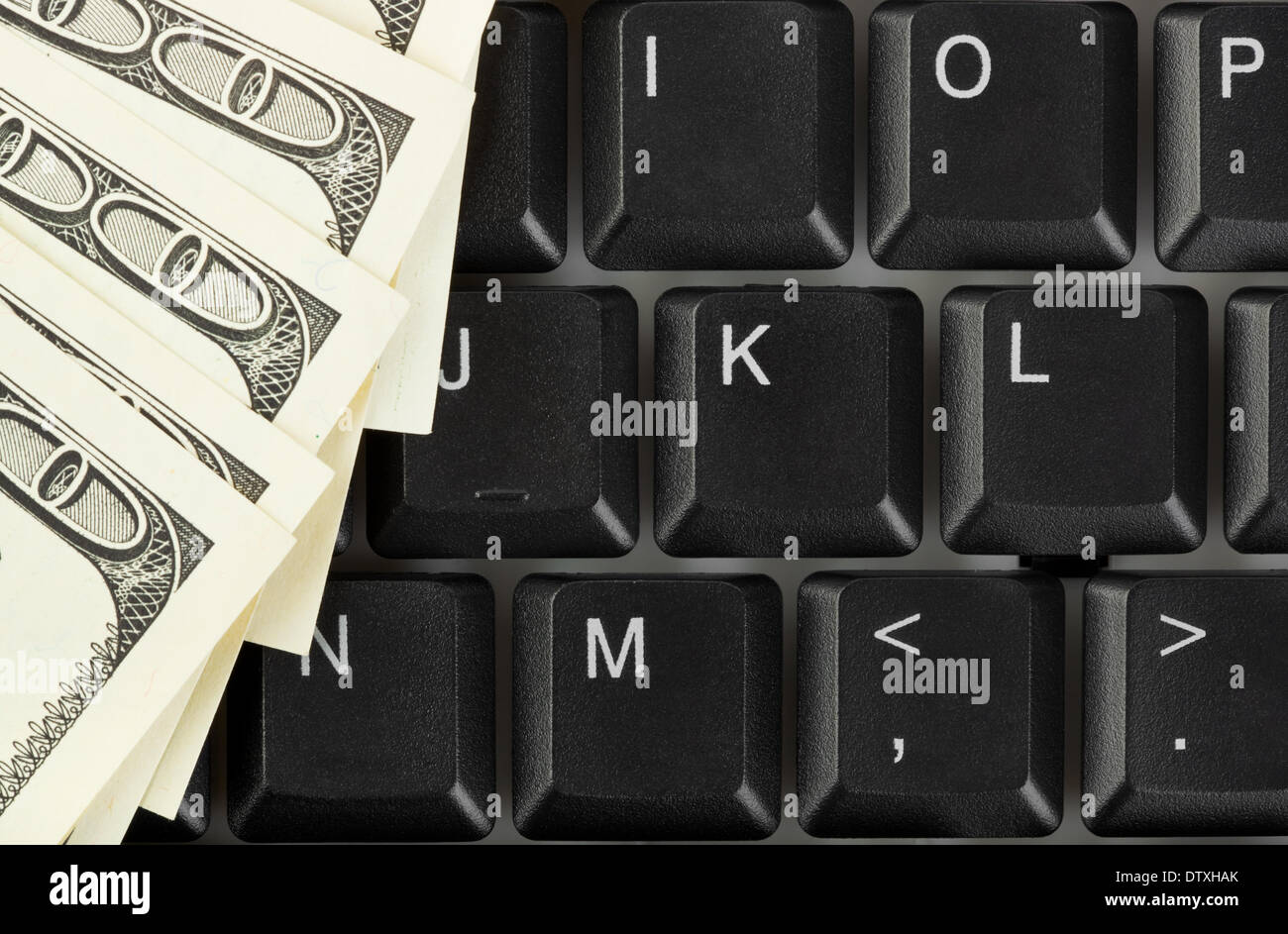 Computer keyboard and money Stock Photo - Alamy