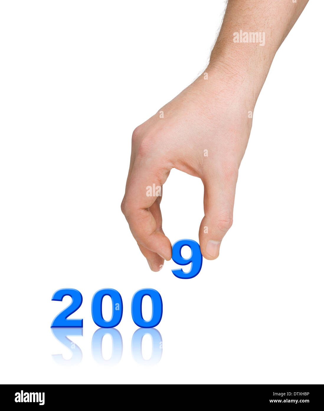 Numbers 2009 and hand Stock Photo - Alamy