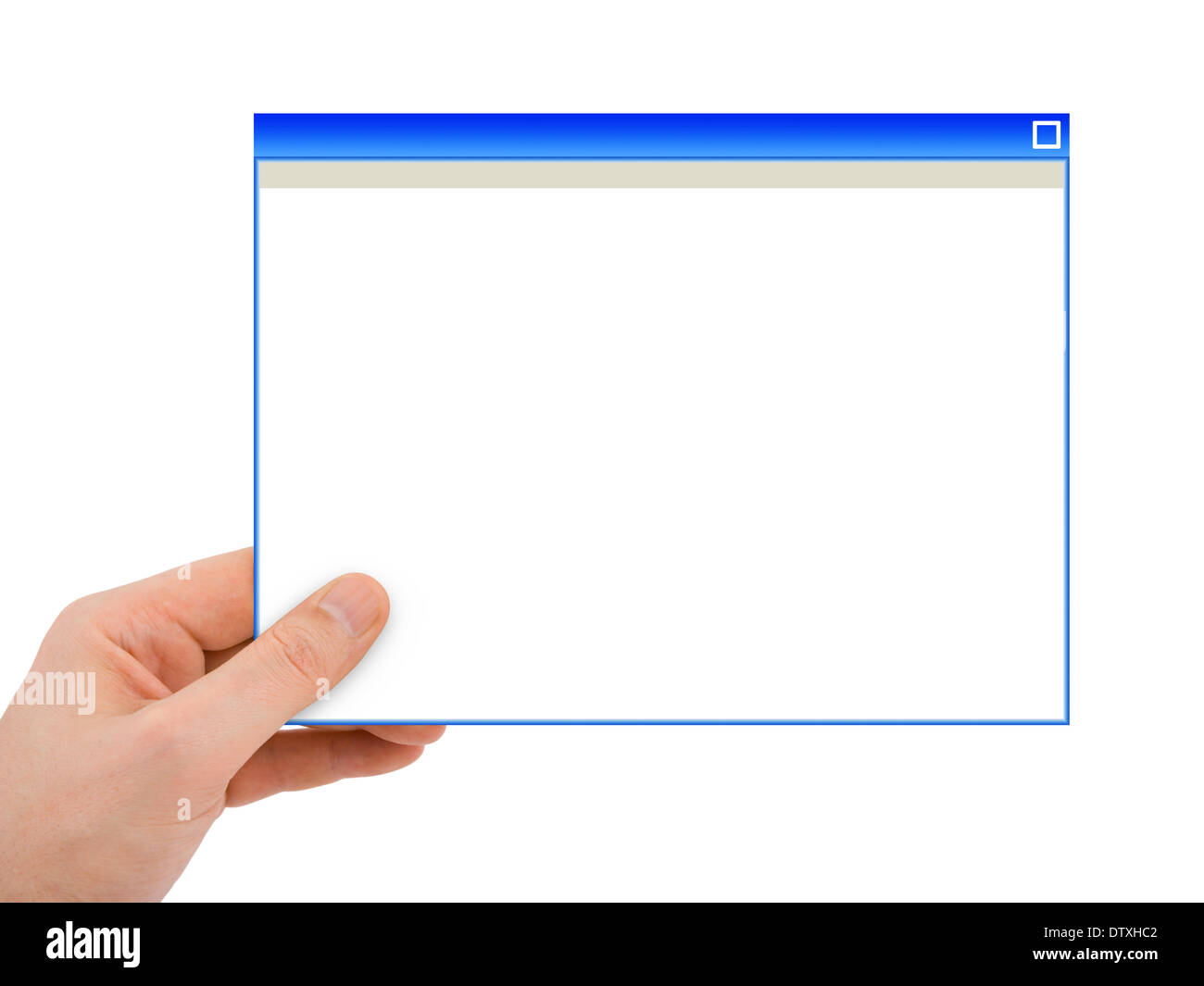 Abstract computer window in hand Stock Photo - Alamy