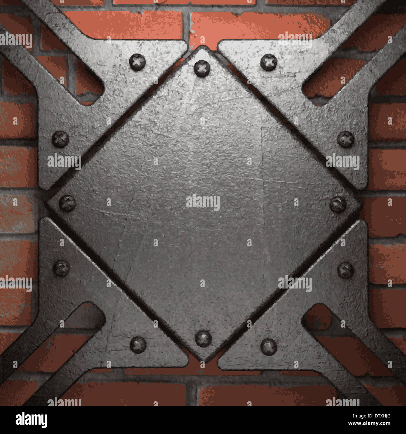 metal and brick background Stock Photo - Alamy