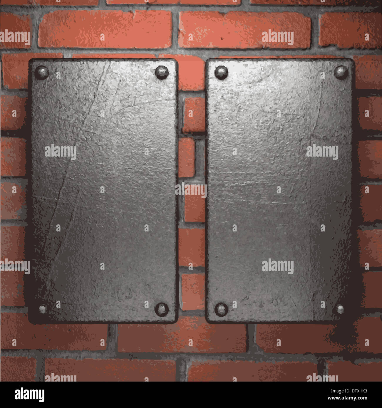 metal and brick background Stock Photo - Alamy