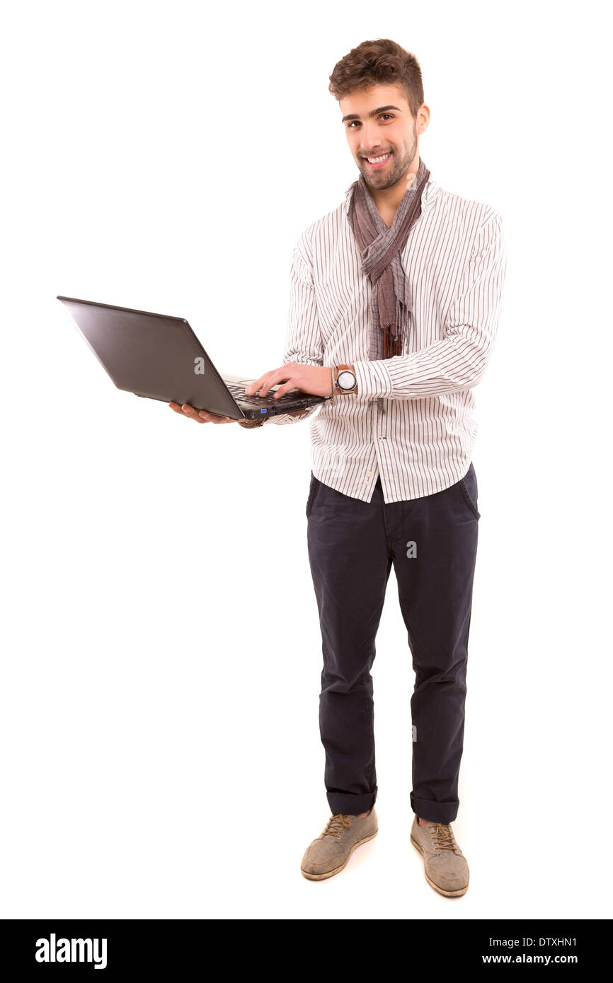 Young businessman working home computer Cut Out Stock Images & Pictures ...