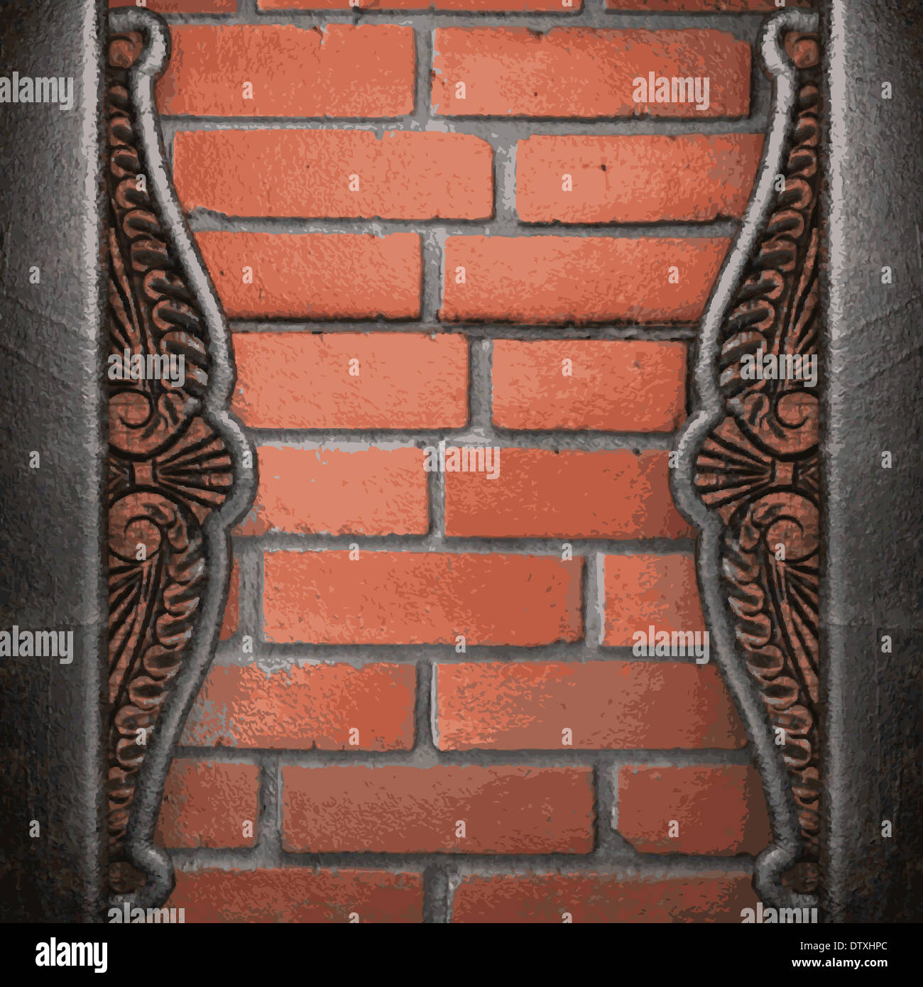metal and brick background Stock Photo - Alamy