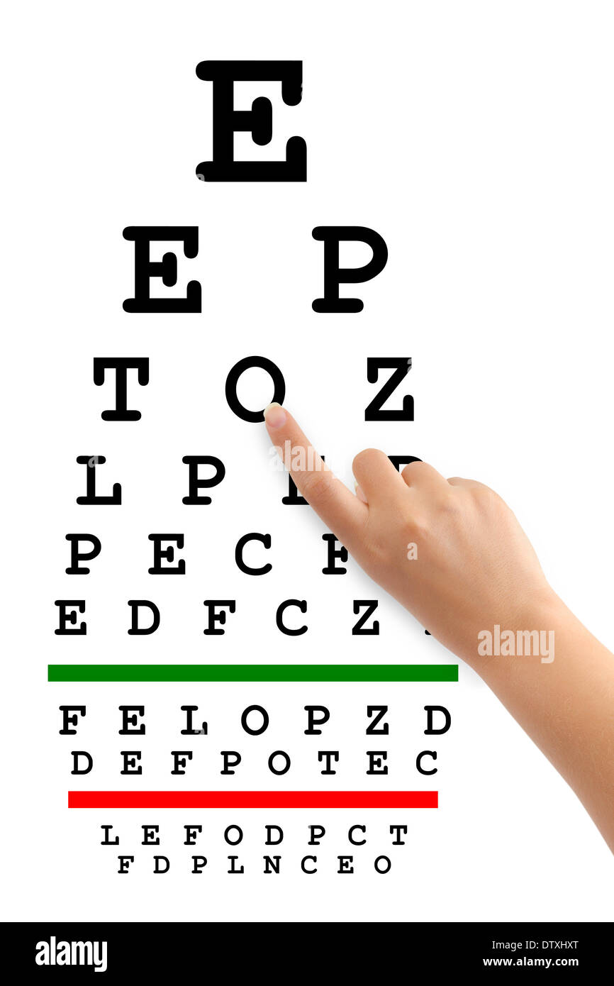 Eye exam chart Cut Out Stock Images & Pictures - Alamy