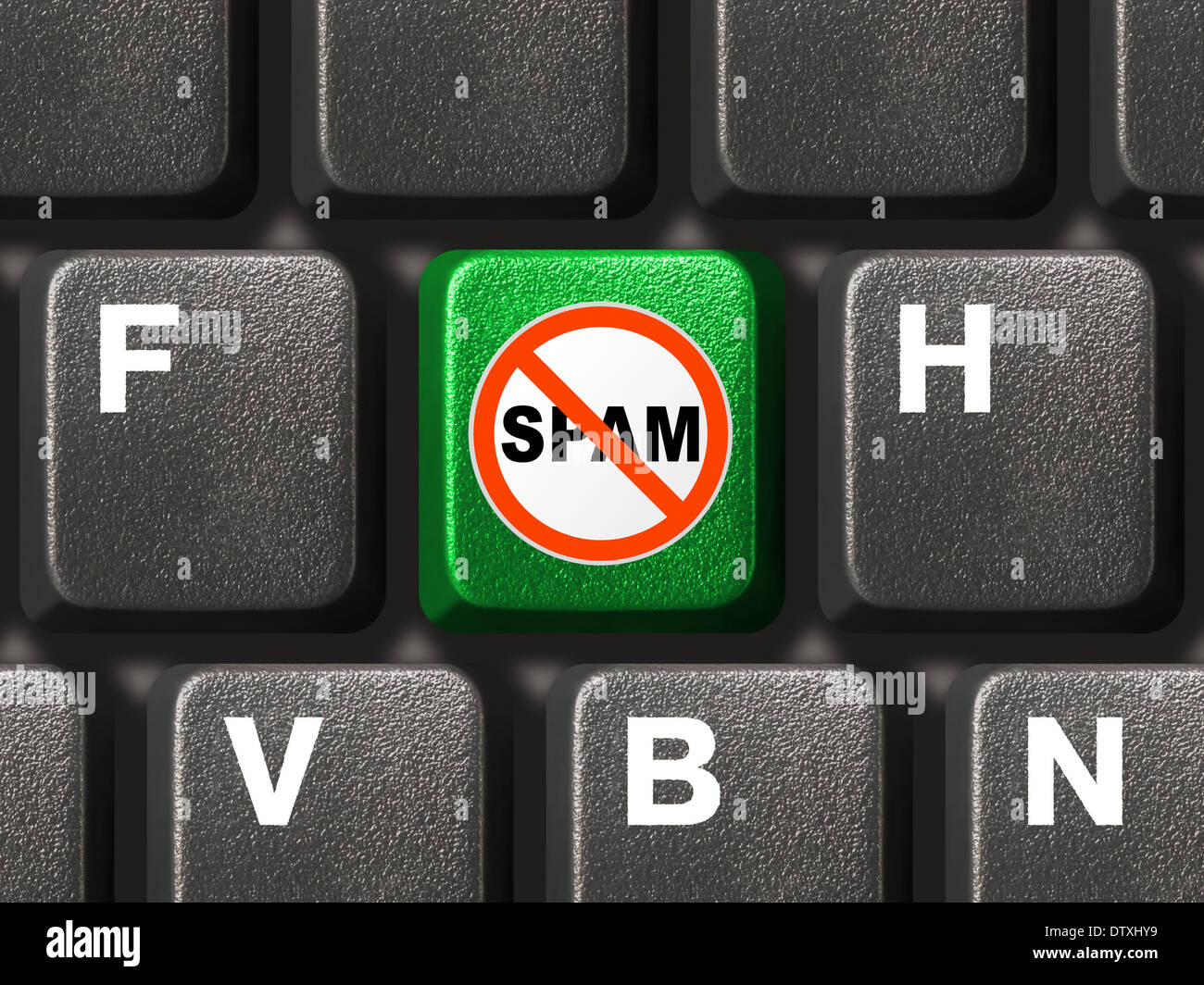 Computer keyboard with No SPAM key Stock Photo - Alamy