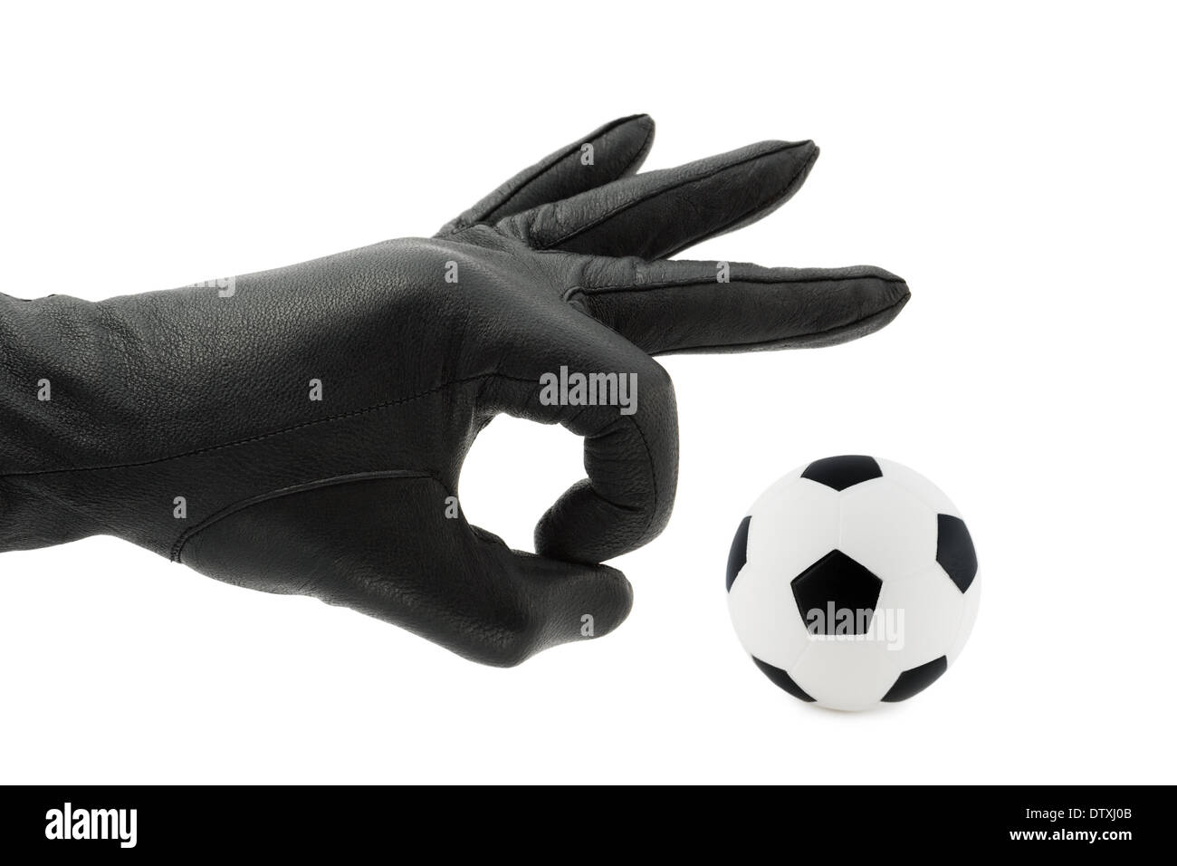 Hand and soccer ball Stock Photo - Alamy