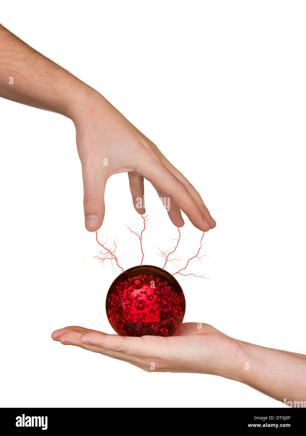 Hands and magic sphere Stock Photo - Alamy