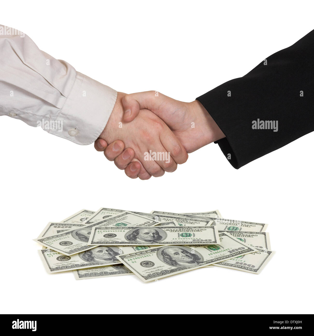 Handshake and money Stock Photo - Alamy