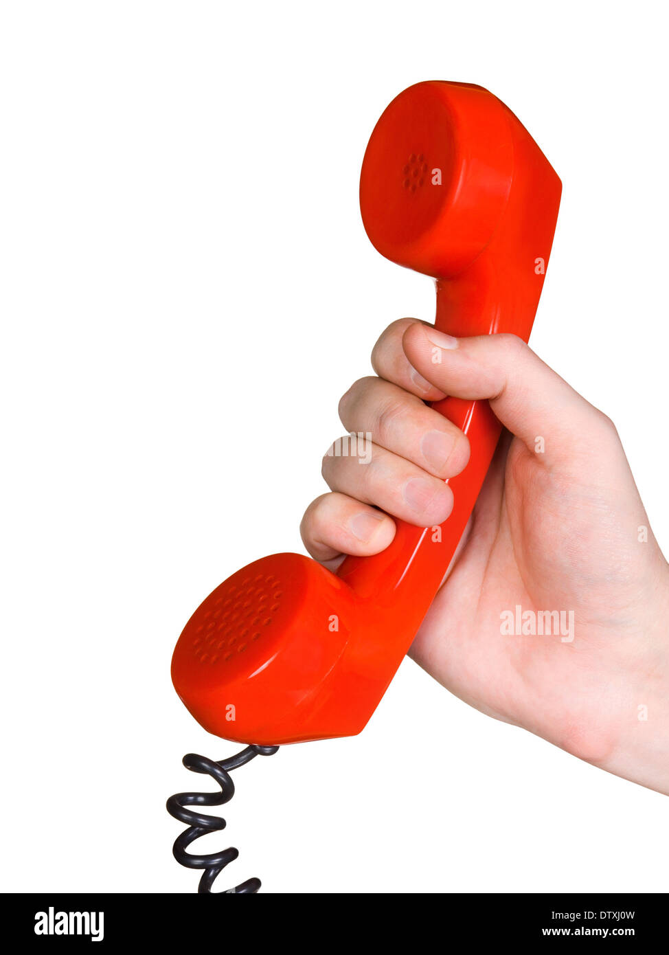 Hand holding receiver Cut Out Stock Images & Pictures - Alamy