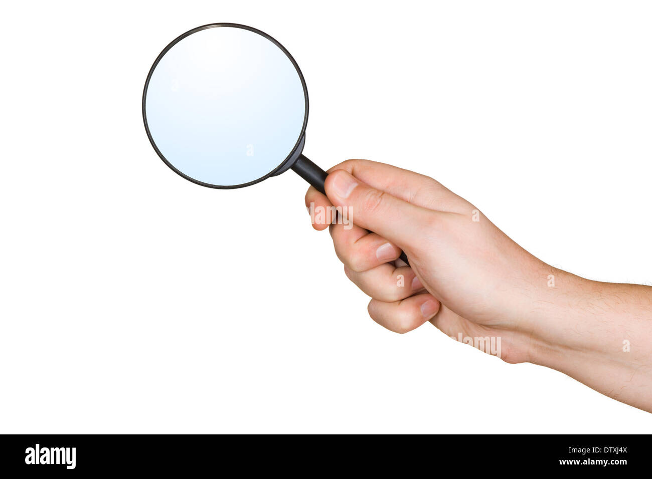 Magnifying glass in hand Stock Photo - Alamy