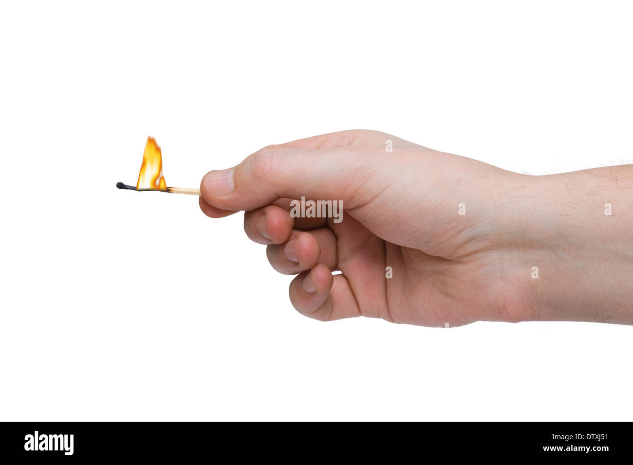 Hand and match Stock Photo - Alamy