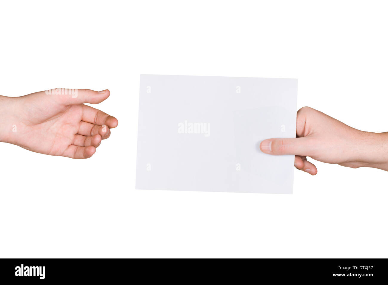Hands and letter Stock Photo - Alamy