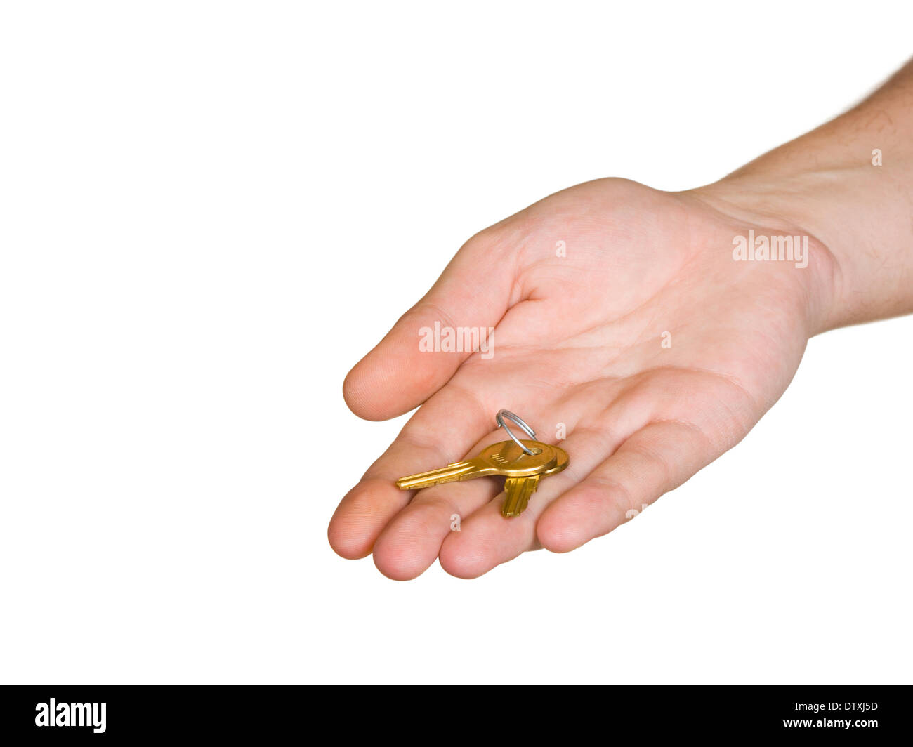 Hand giving keys Stock Photo - Alamy