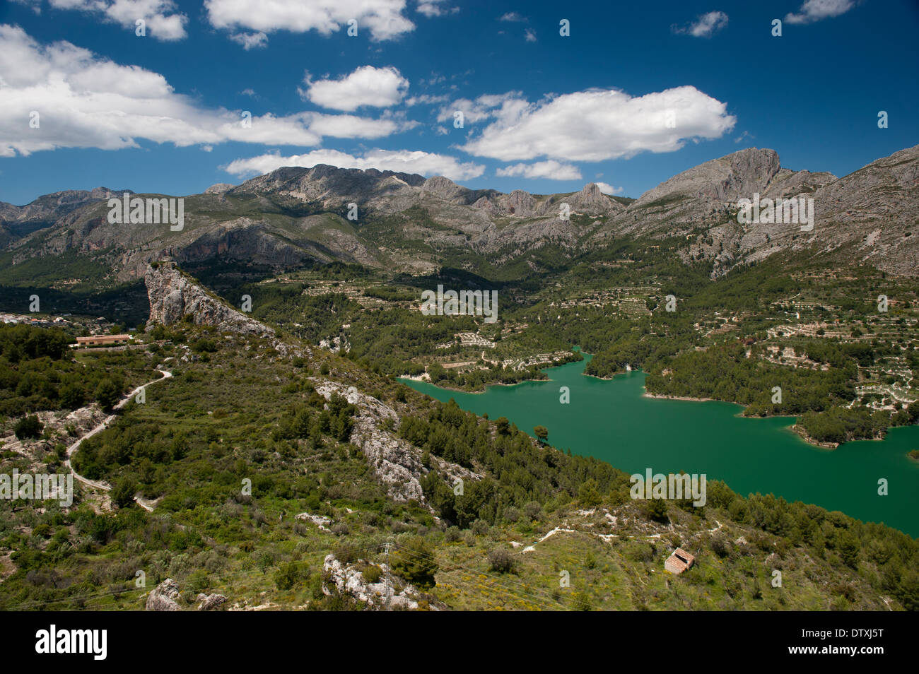 Guadalest castle in the heart of the Sierrade Aitana mountains, one of ...