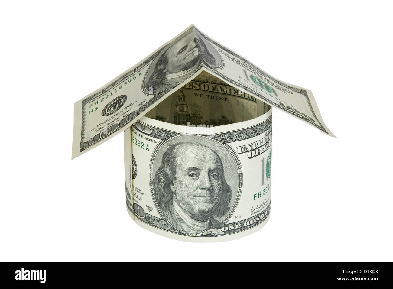 House made of dollars Stock Photo - Alamy