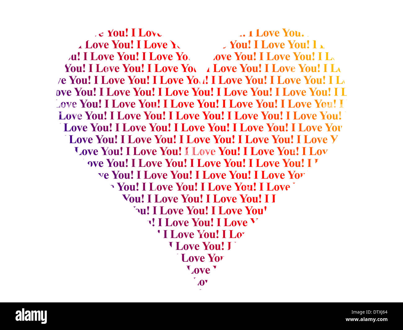 Heart shaped words I Love You Stock Photo - Alamy