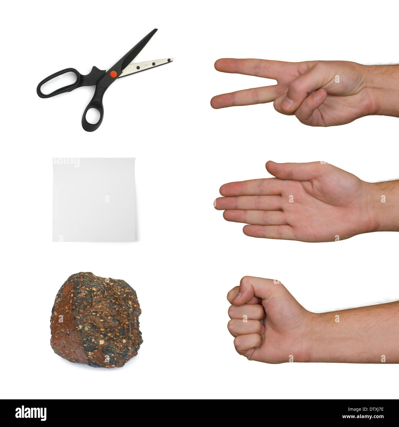 Scissors, paper, stone Stock Photo - Alamy