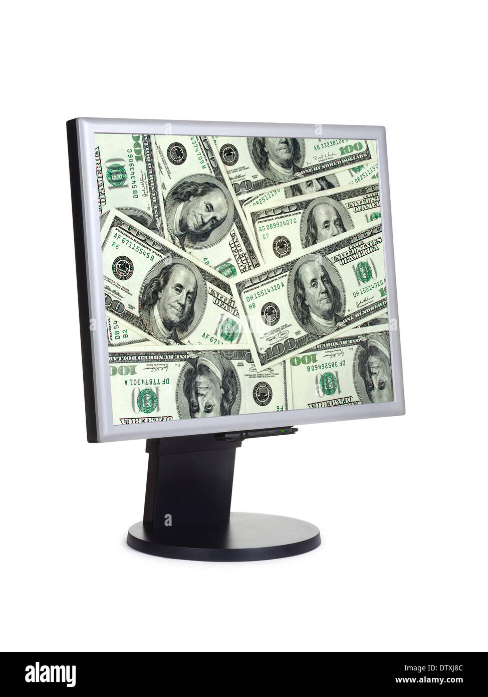 Money on computer screen Stock Photo - Alamy