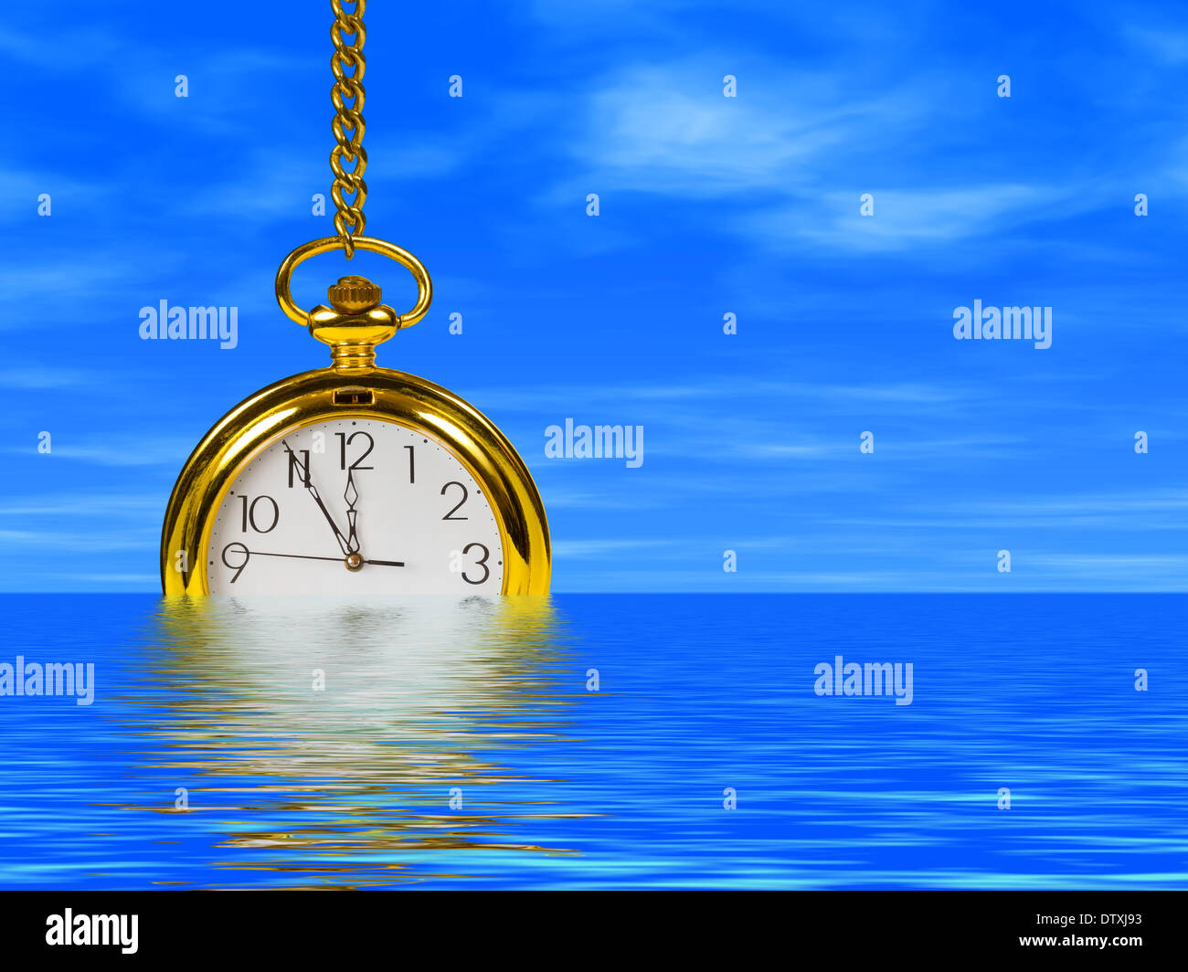 Clock in water Stock Photo - Alamy