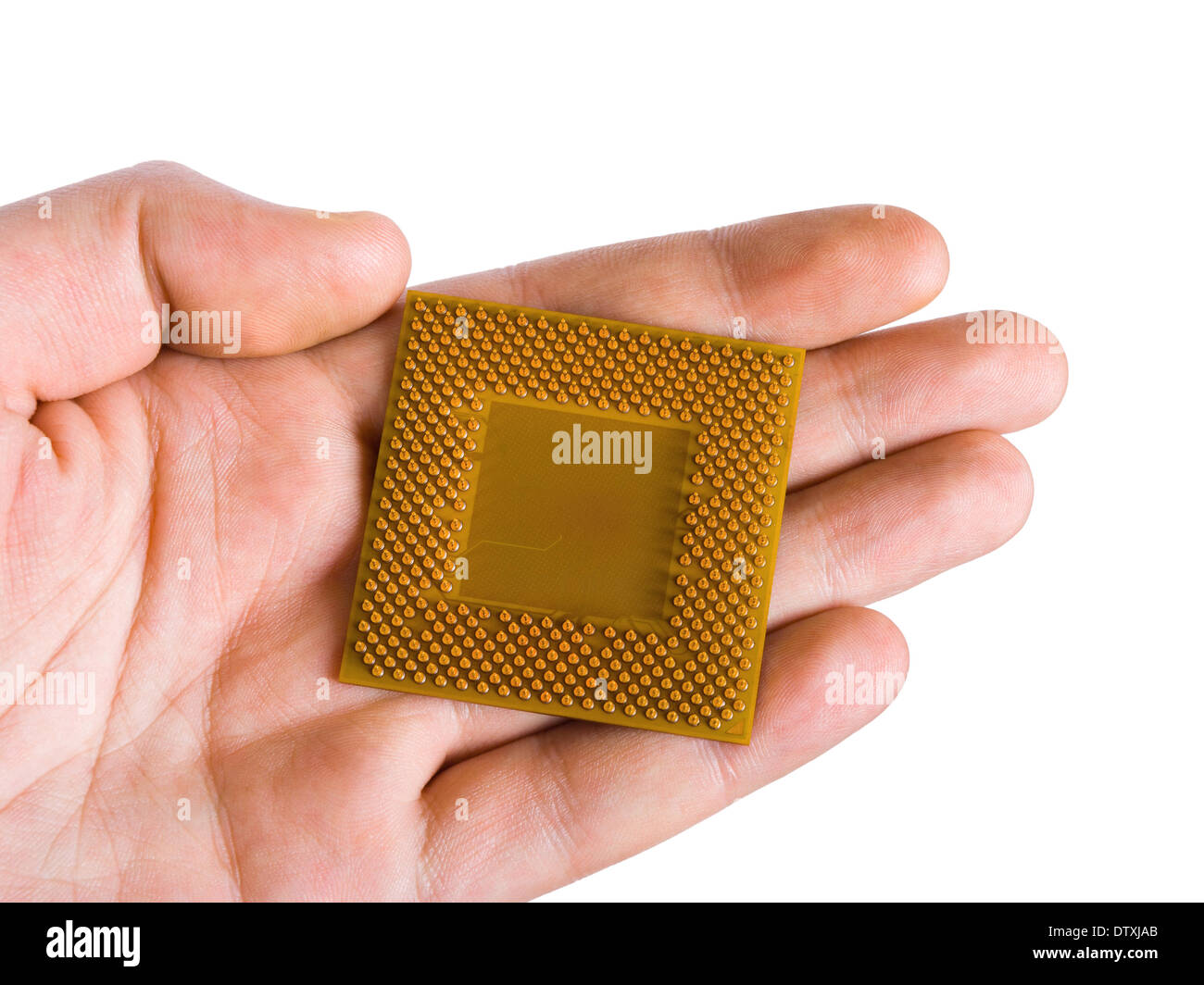 Hand and computer processor Stock Photo - Alamy