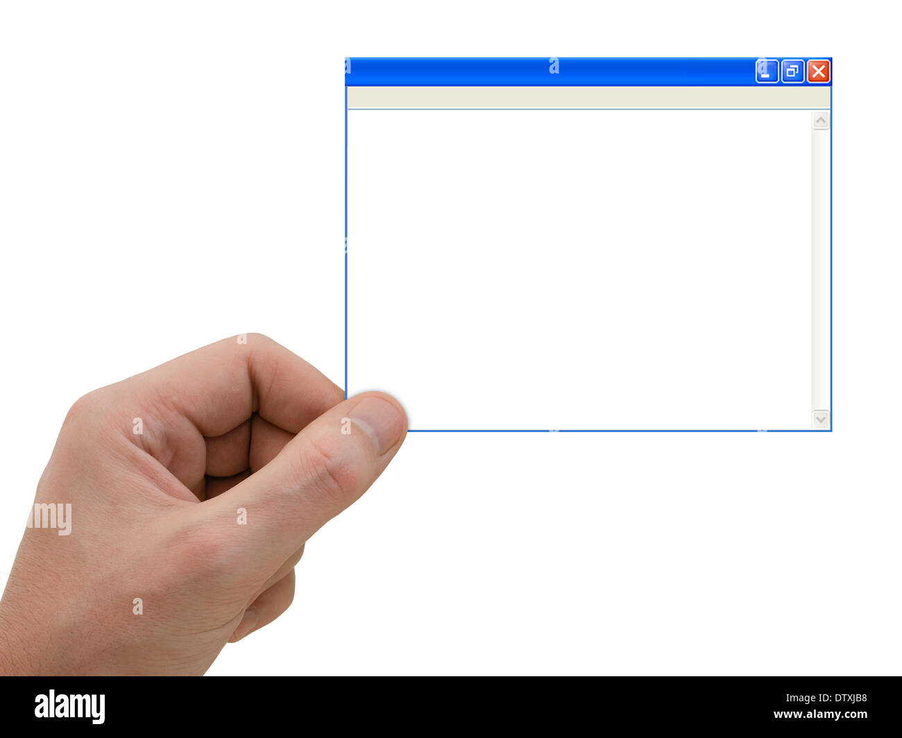 Computer window in hand Stock Photo - Alamy