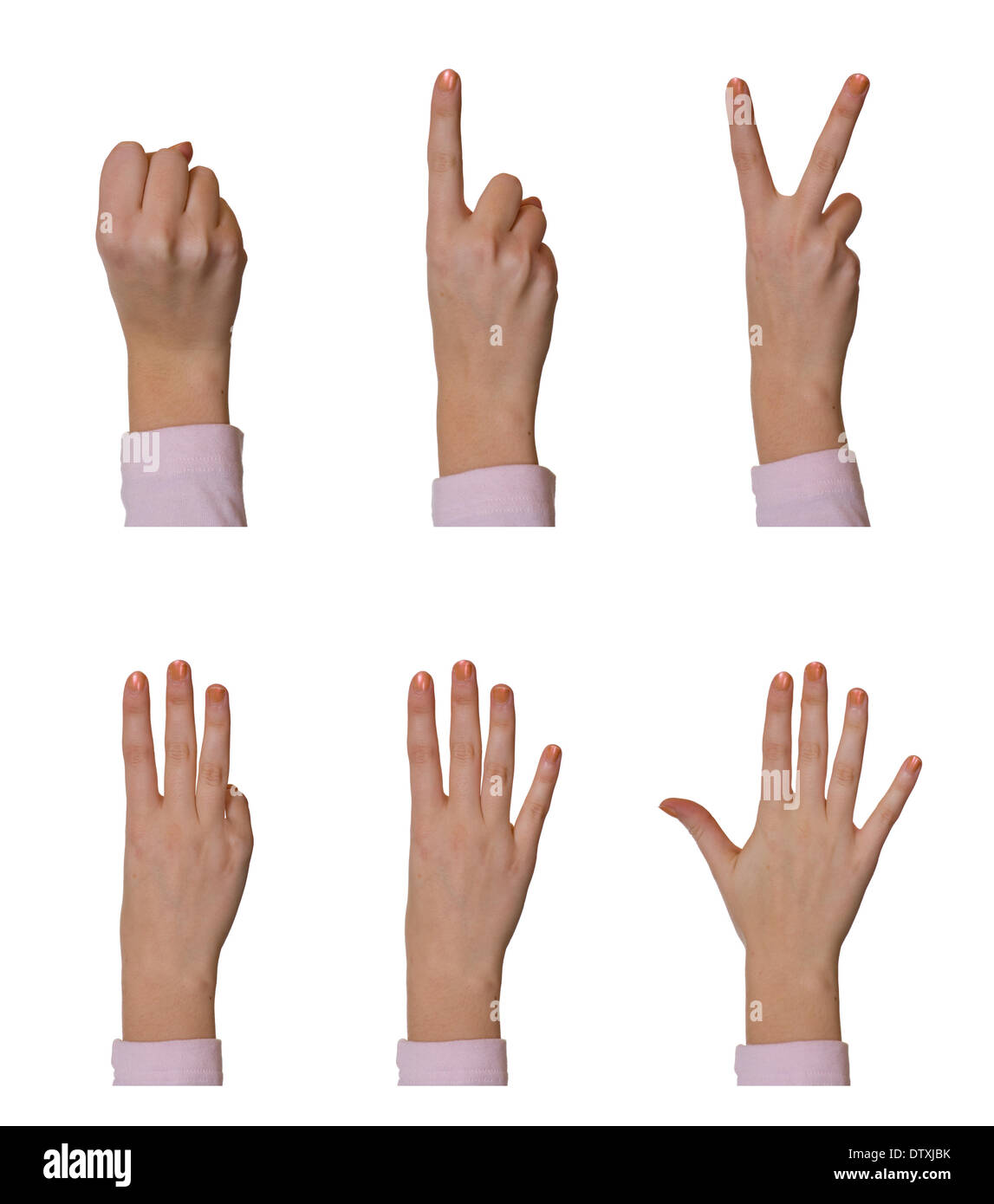 Hands, counting 0 to 5 Stock Photo - Alamy