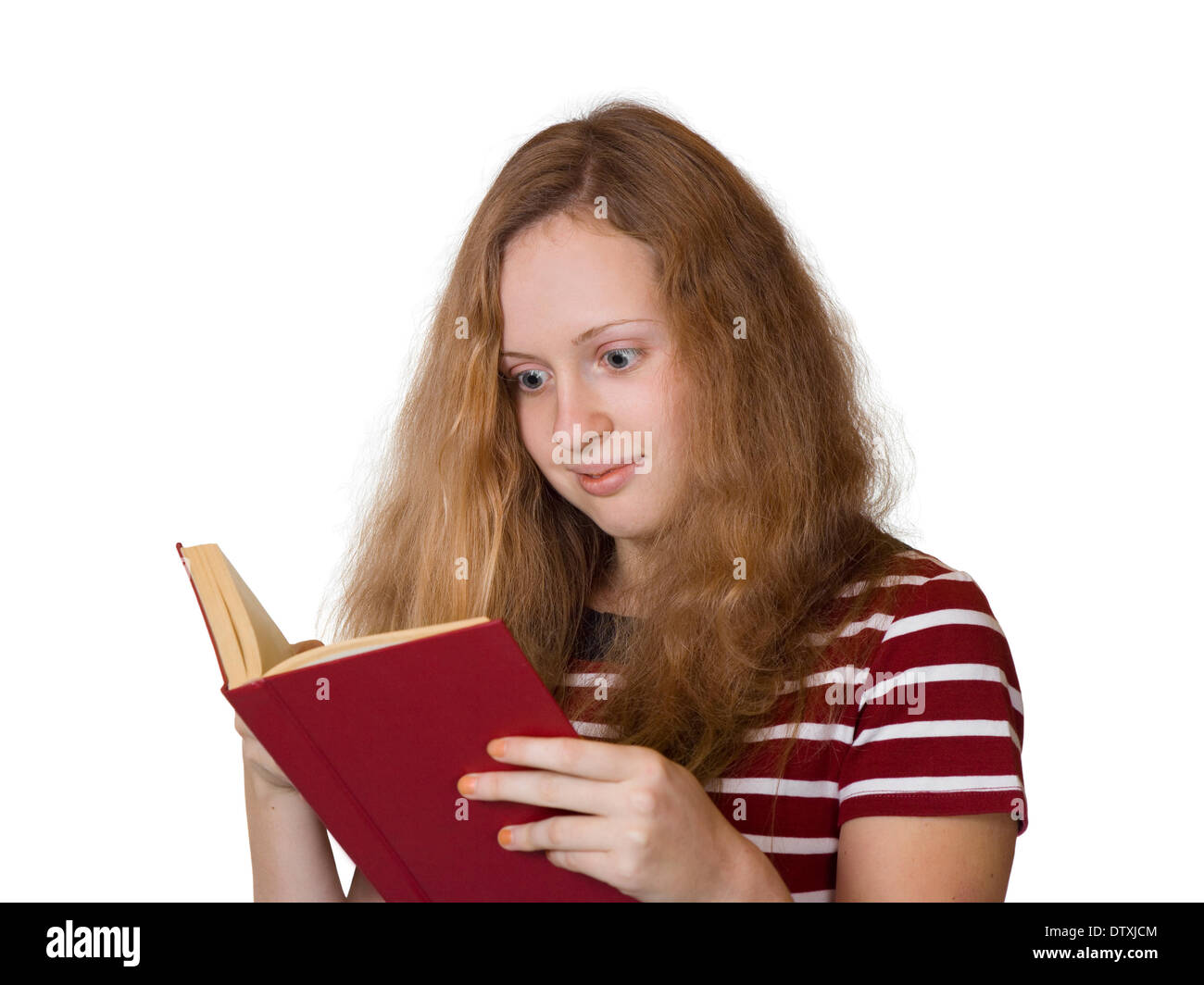 Girl reading book Stock Photo - Alamy