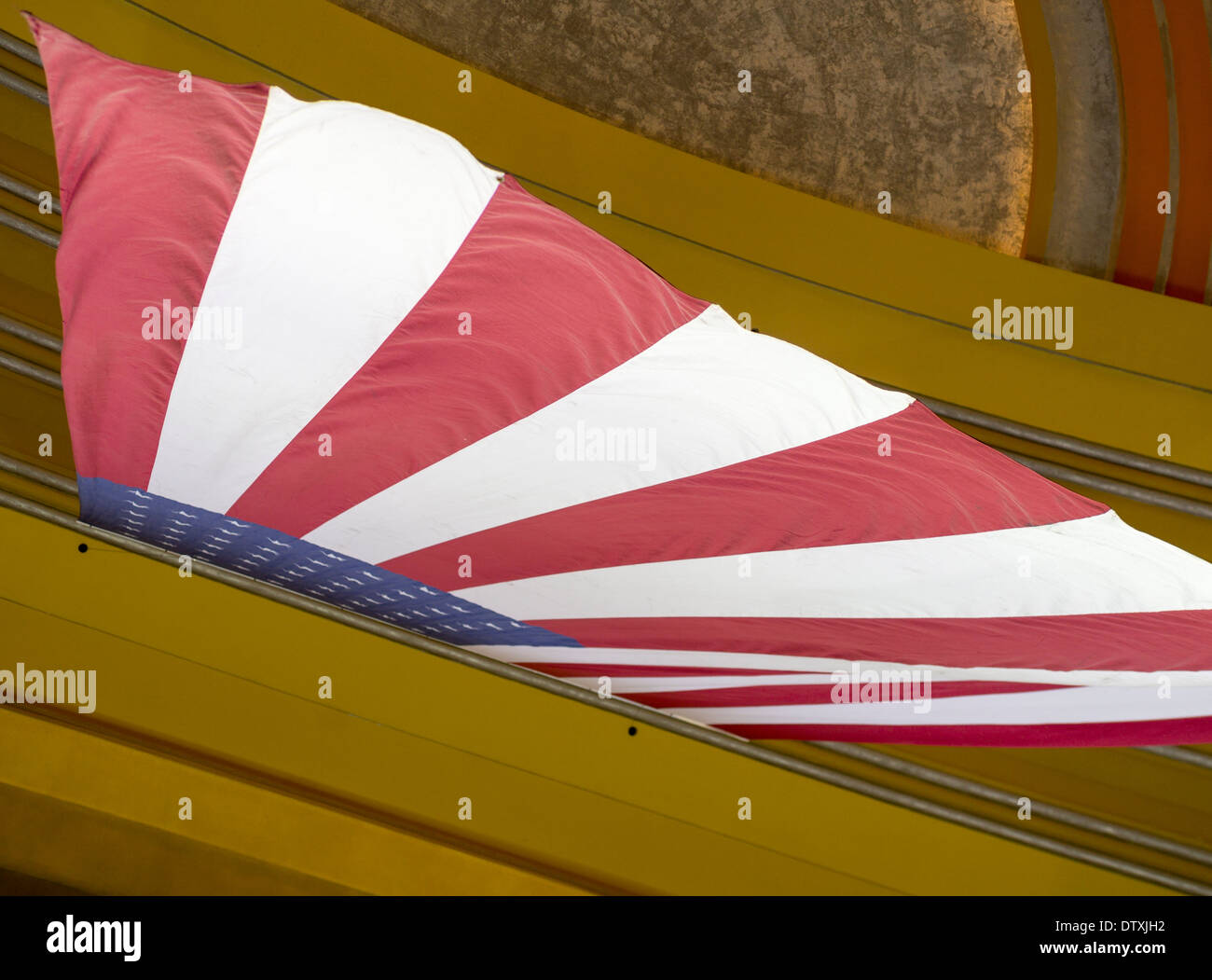 American Flag from below. A huge American flag decorates the Union ...