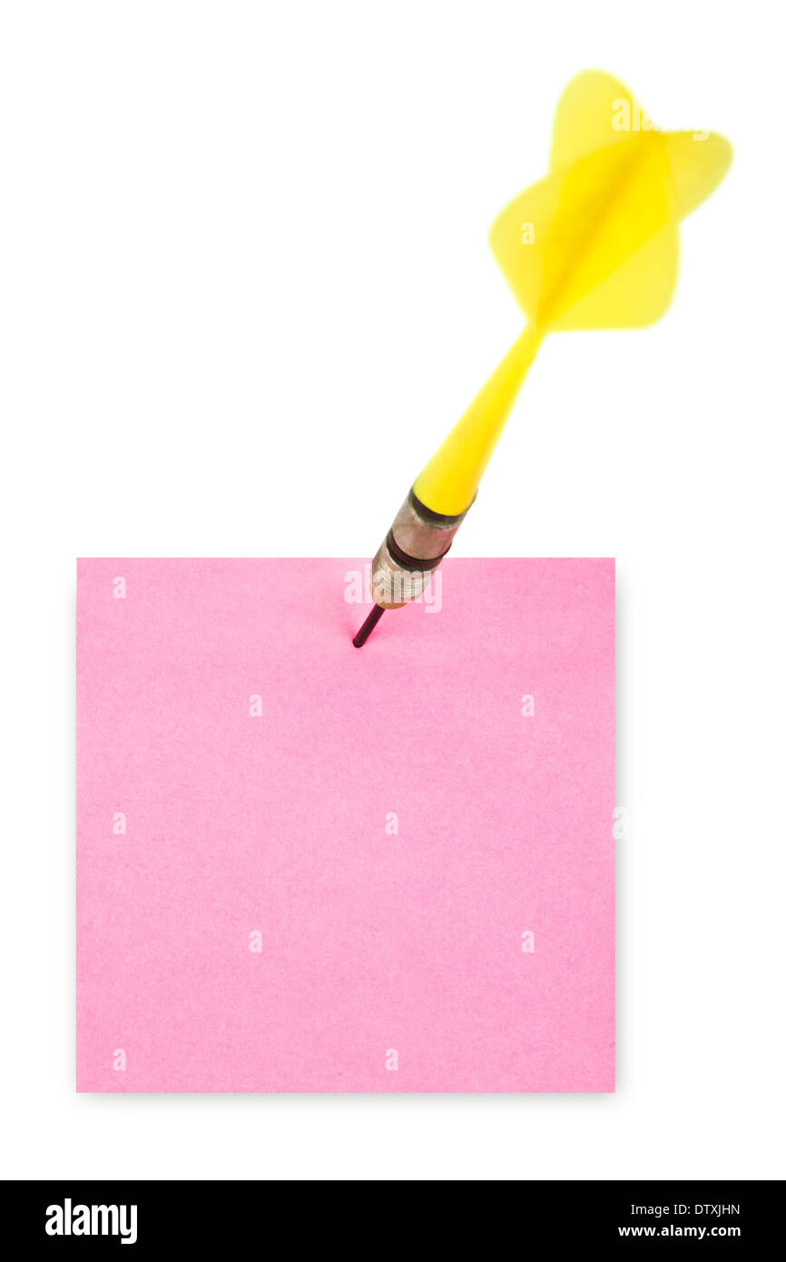 Note paper and darts arrow Stock Photo - Alamy