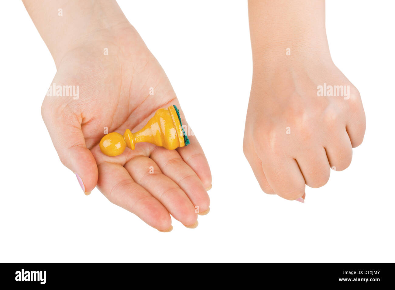 Chess piece in hand Cut Out Stock Images & Pictures - Alamy