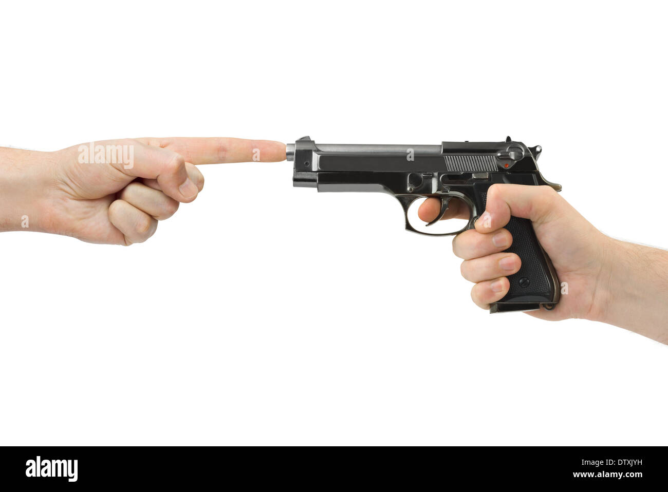 Hands and gun Stock Photo - Alamy