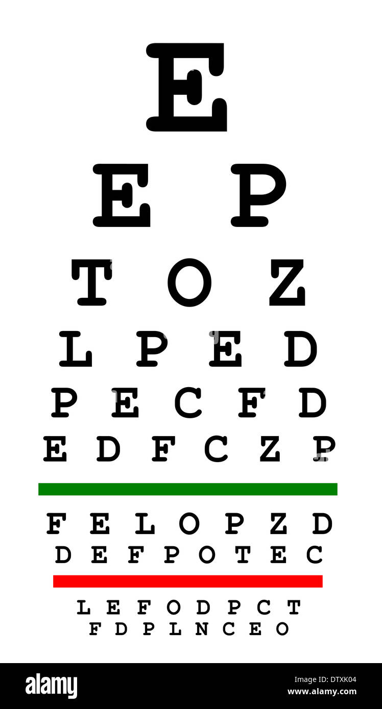 Eyesight test chart Stock Photo - Alamy